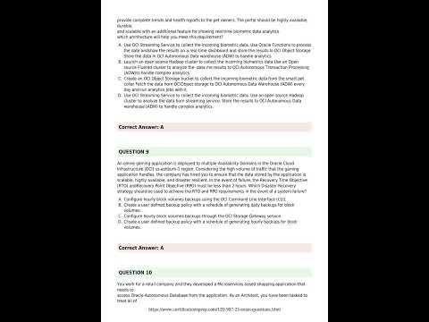 Free 1Z0 997 23 Exam Dumps Demo