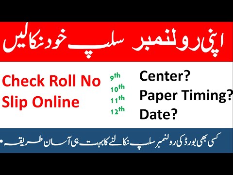 how to check roll number slips online || Download roll number slips