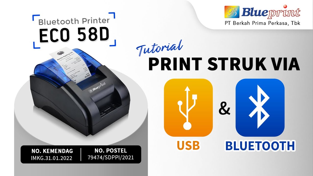 Tutorial on How to Print Receipts via USB & Bluetooth Using the Blueprint ECO 58D Printer | BPVID...