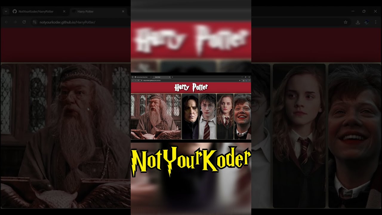 [Source code👆🏻] Built a Harry Potter Website Using SCSS 🧙‍♂️ #notyourkoder #harrypotter