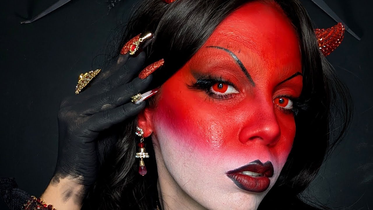 Succubus Makeup Tutorial | Red Demon Glam with Horns