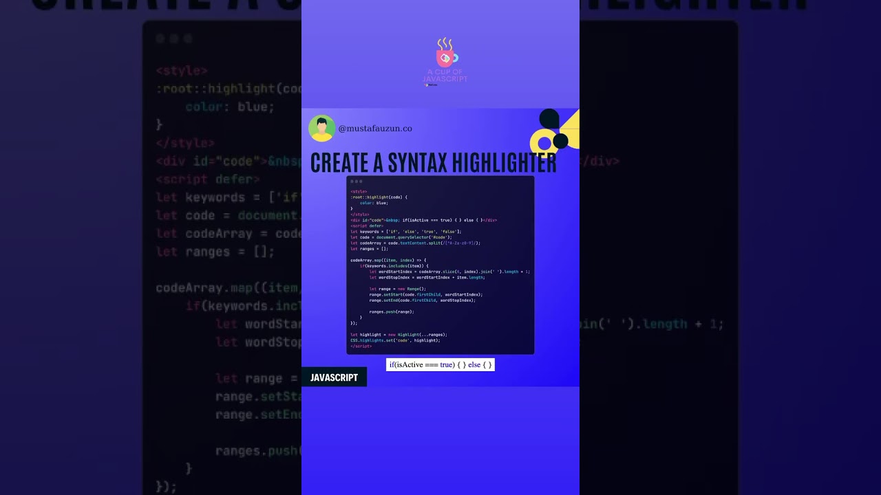 Javascript, Create A Syntax Highlighter #javascript