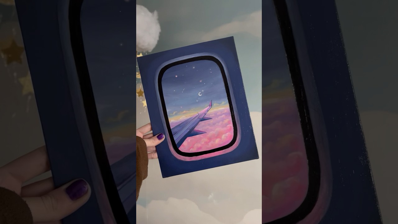 Above the clouds ☁️💖🦋 #artidea #canvasidea