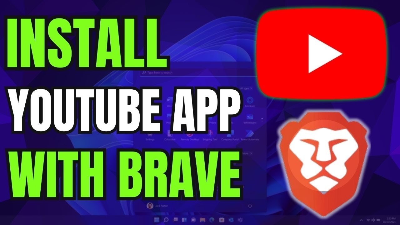 How to Install YouTube App on Windows PC (Using Brave Browser)