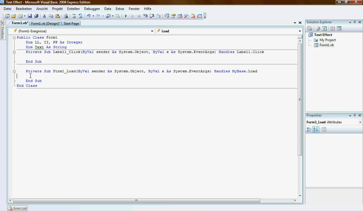 Visual Basic 2008 - Text Effect