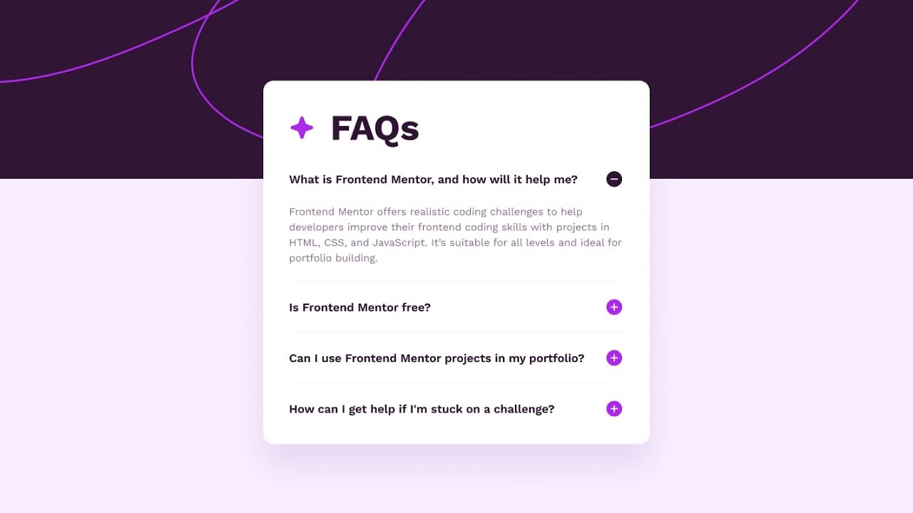 FAQ accordion using HTML CSS JAVASCRIPT - Frontend Mentor Challenge