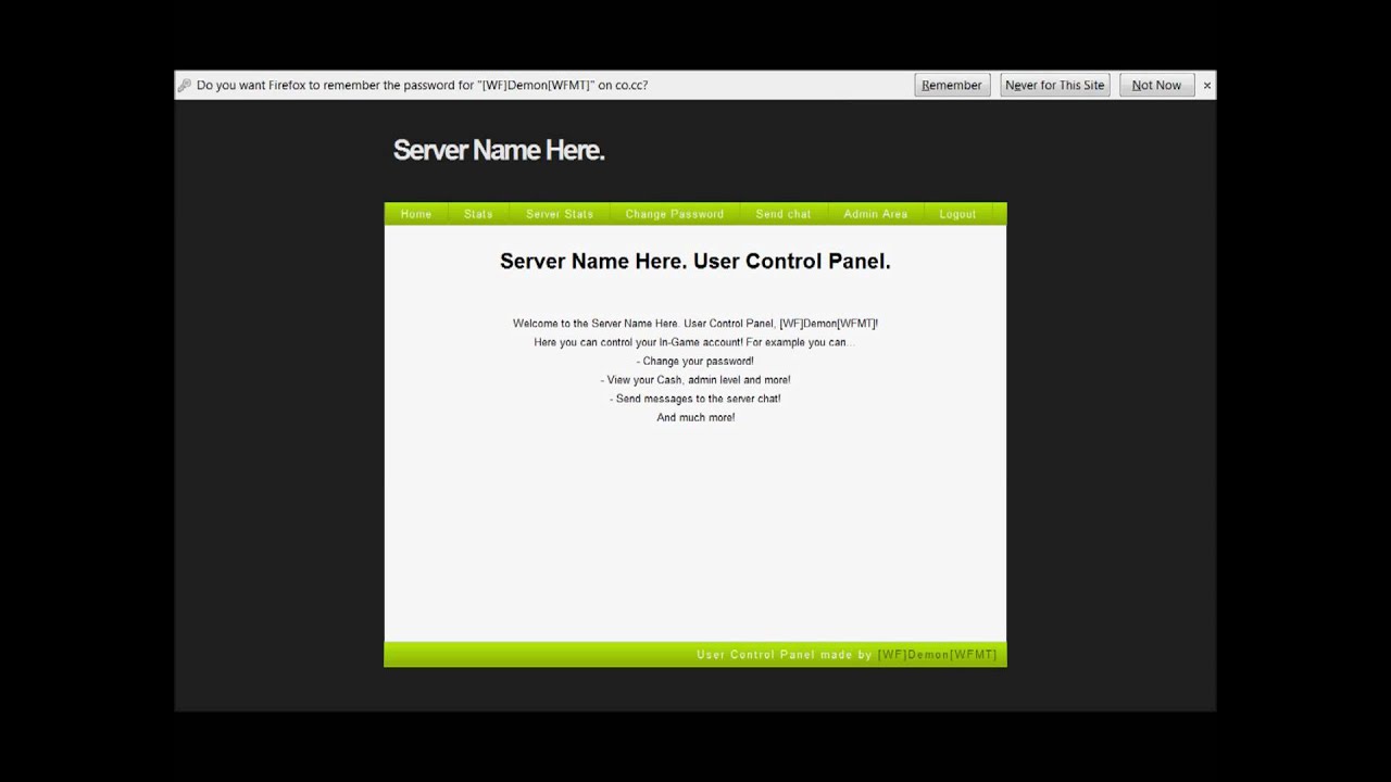 INI-Based SA-MP User Control Panel