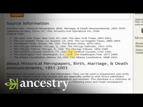 Tips For Searching Historical Newspapers:Birth, Marriage, & Death Announcements,1851-2003 | Ancestry