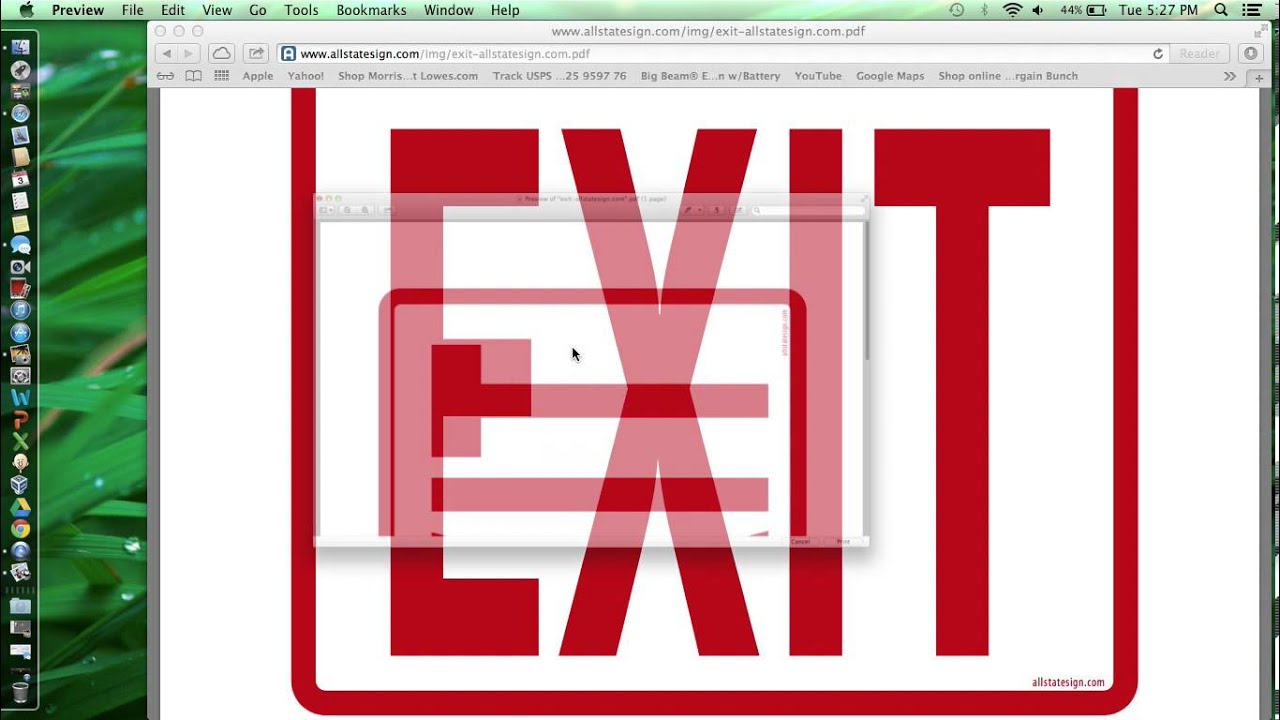 free printables of exit signs