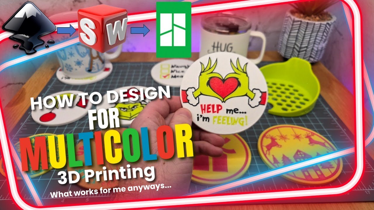 How To Convert Images for 3D Printing | Full Workflow with Inkscape, Solidworks & Bambu Studio