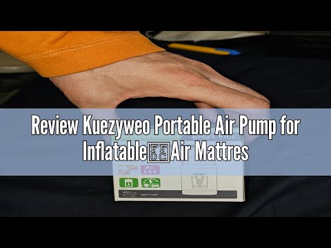 Review Kuezyweo Portable Air Pump for Inflatable,Air Mattress Pump with 5 Nozzles and 3 LDE Light Mo