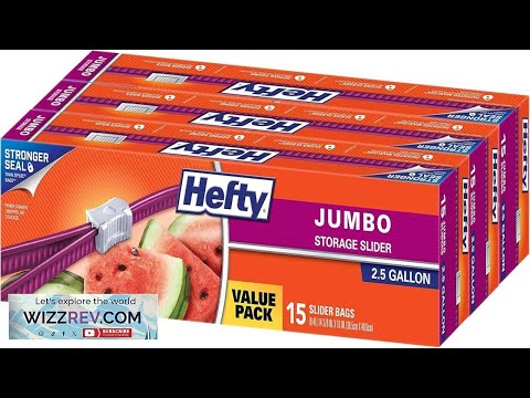 Hefty Slider Jumbo Storage Bags 2.5 Gallon Size 15 Count (Pack Review