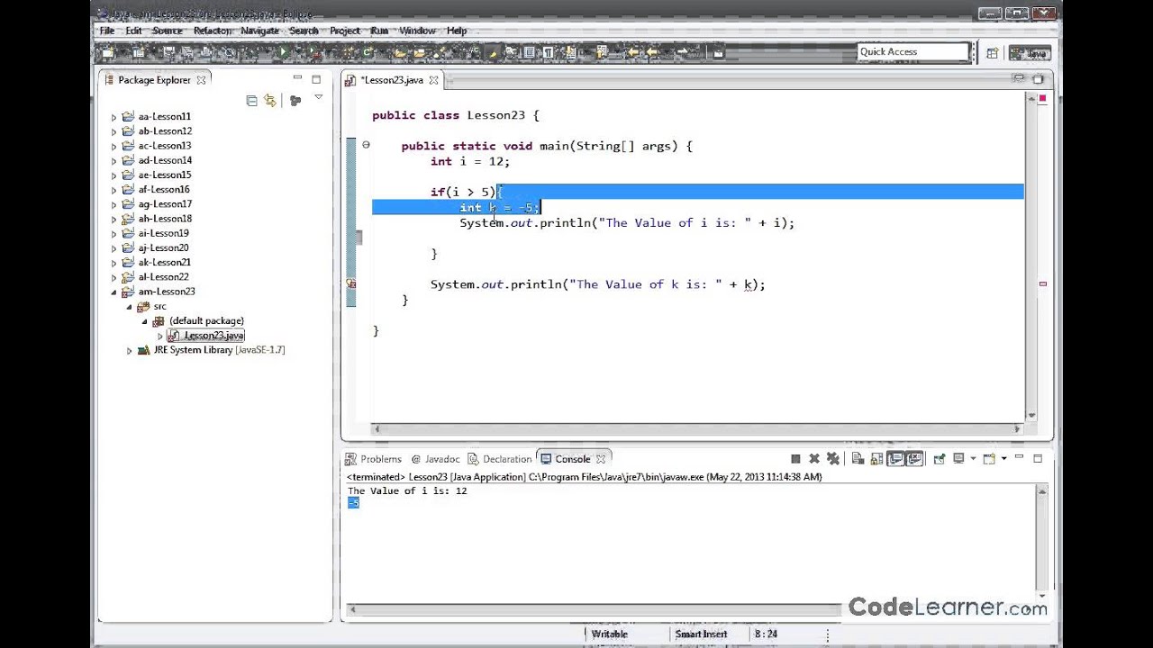 Mastering Java Programming(Section 23 -Variable Scope and Lifetime)