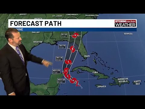 Outlooks project Category 3 hurricane tracking toward Florida
