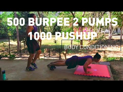 500 burpee with 2 pumps (1000) push up