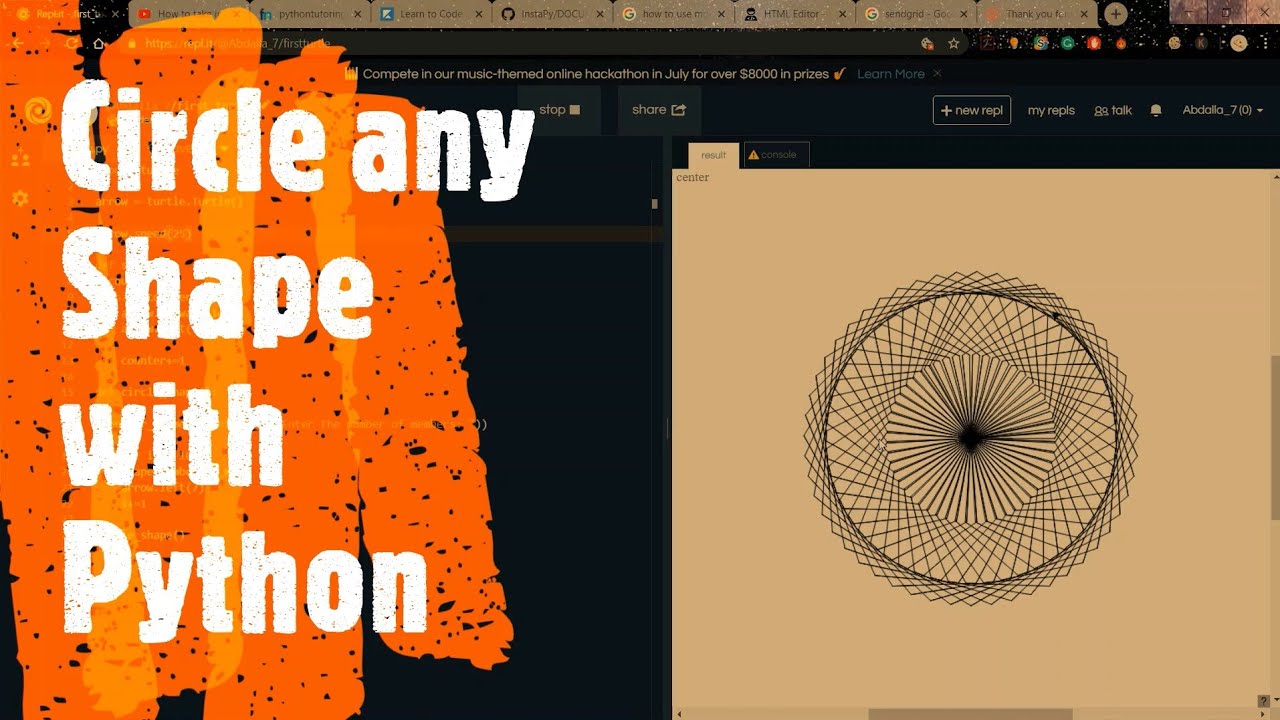 How to draw a circle of of any shape using python