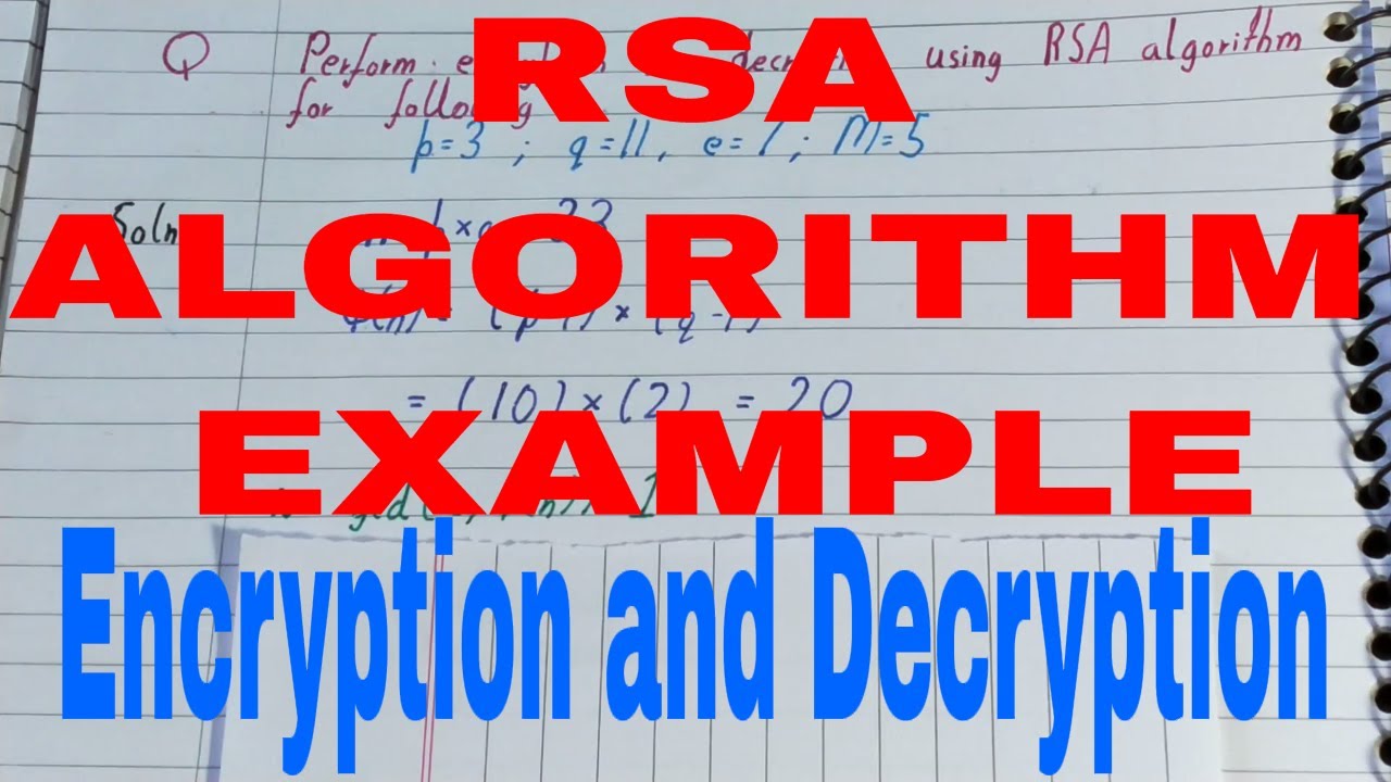 RSA algorithm example|rsa algorithm encryption and decryption example|rsa example|rsa algorithm