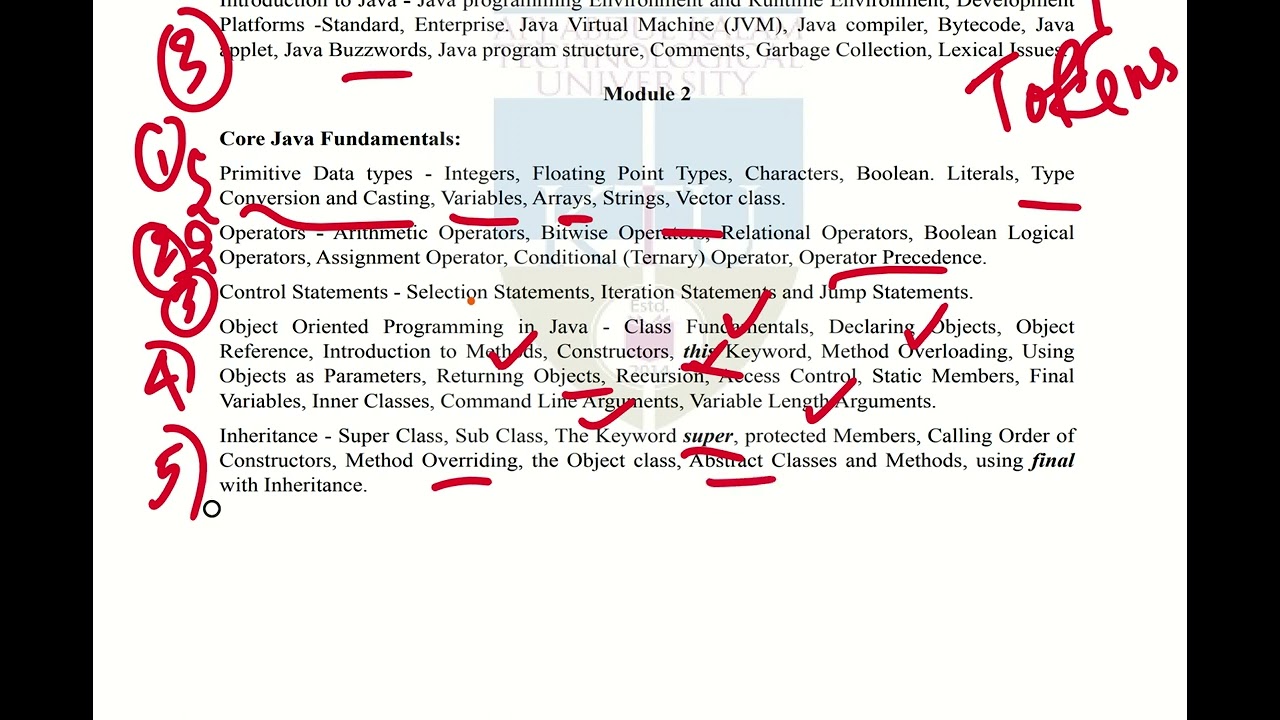 CST 205 : Object Oriented Programming Using Java