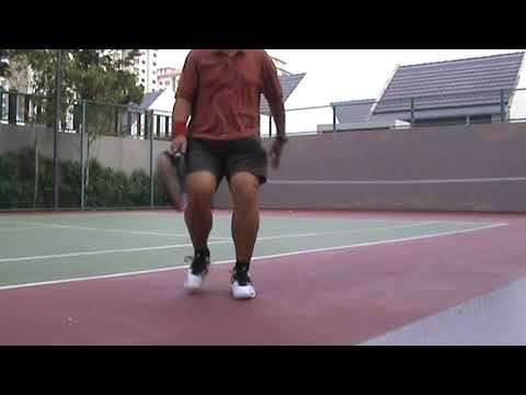 MK, Tony & Daniel - morning tennis drill and singles game