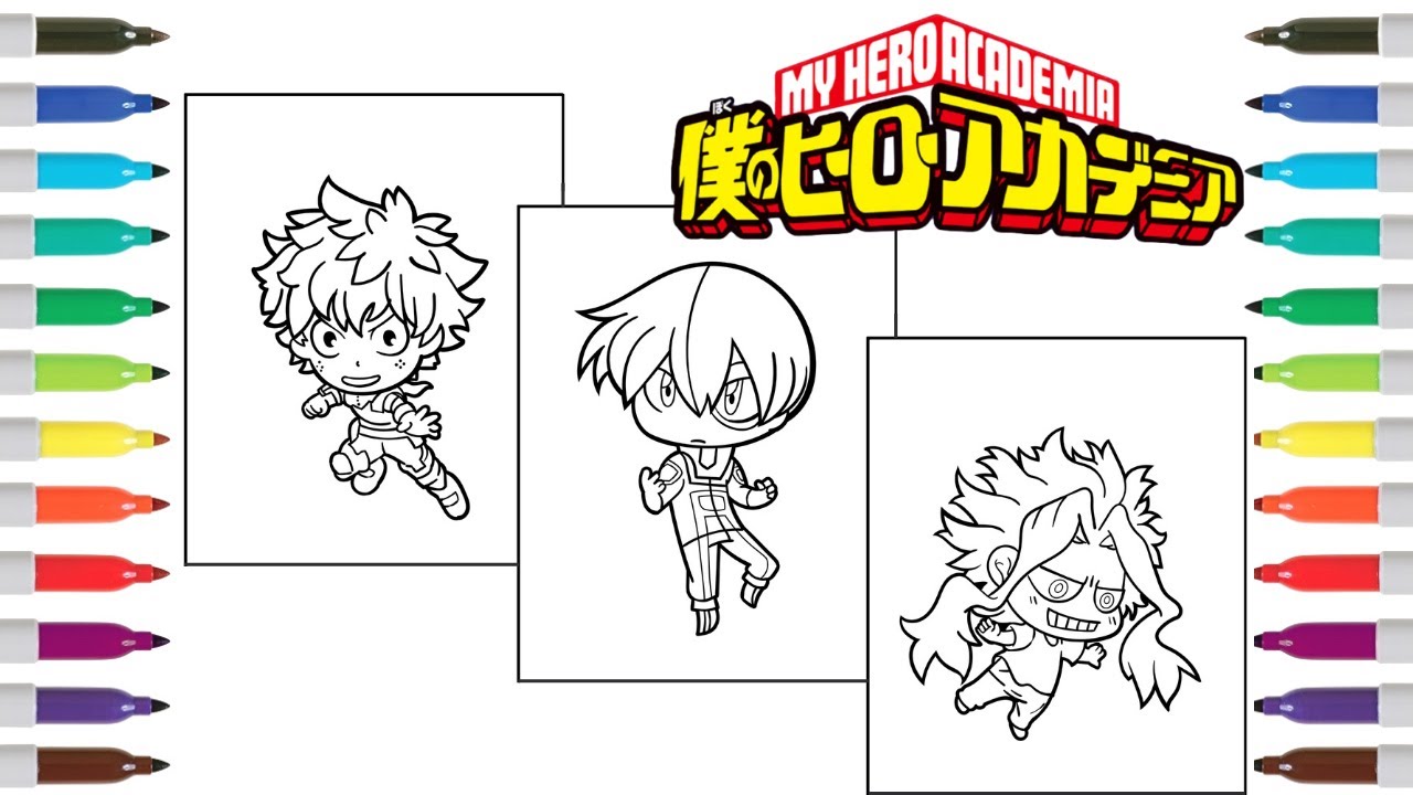 My Hero Academia Coloring Book Pages Compilation | Izuku Midoriya Deku  All Might Shoto Todoroki