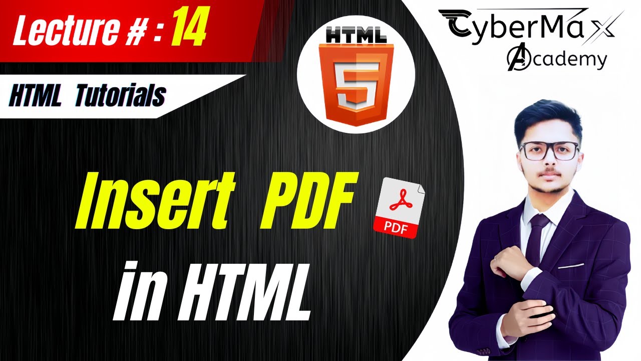 Lec # 14 - Insert PDF in Website ? [ Use of 0bject - iframe - embed Tag in HTML ] ? | 2023 .