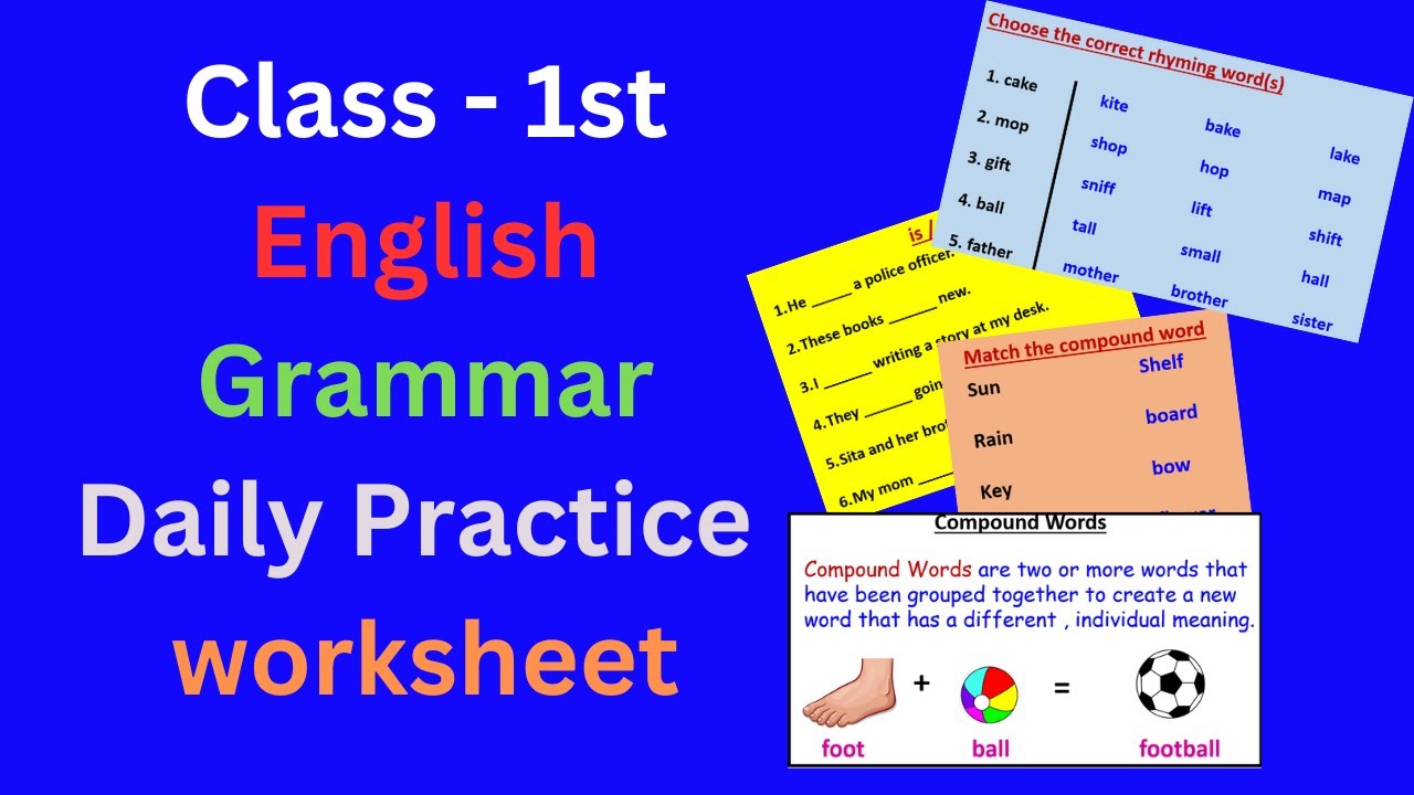 Grade 1 grammar worksheet | Class 1 English Grammar practice worksheet| 1st standard grammar