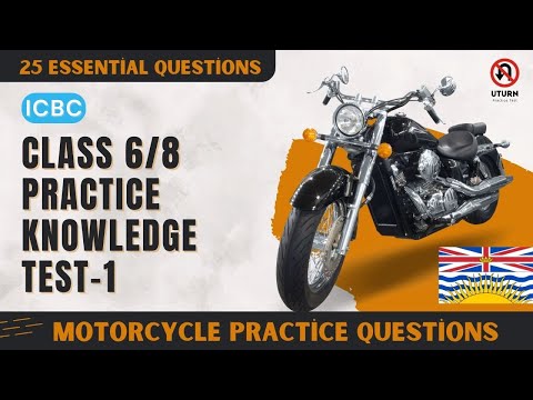 ICBC Class 6 Knowledge Test - 1 | Motorcycle Practice Questions, BC, Class 8