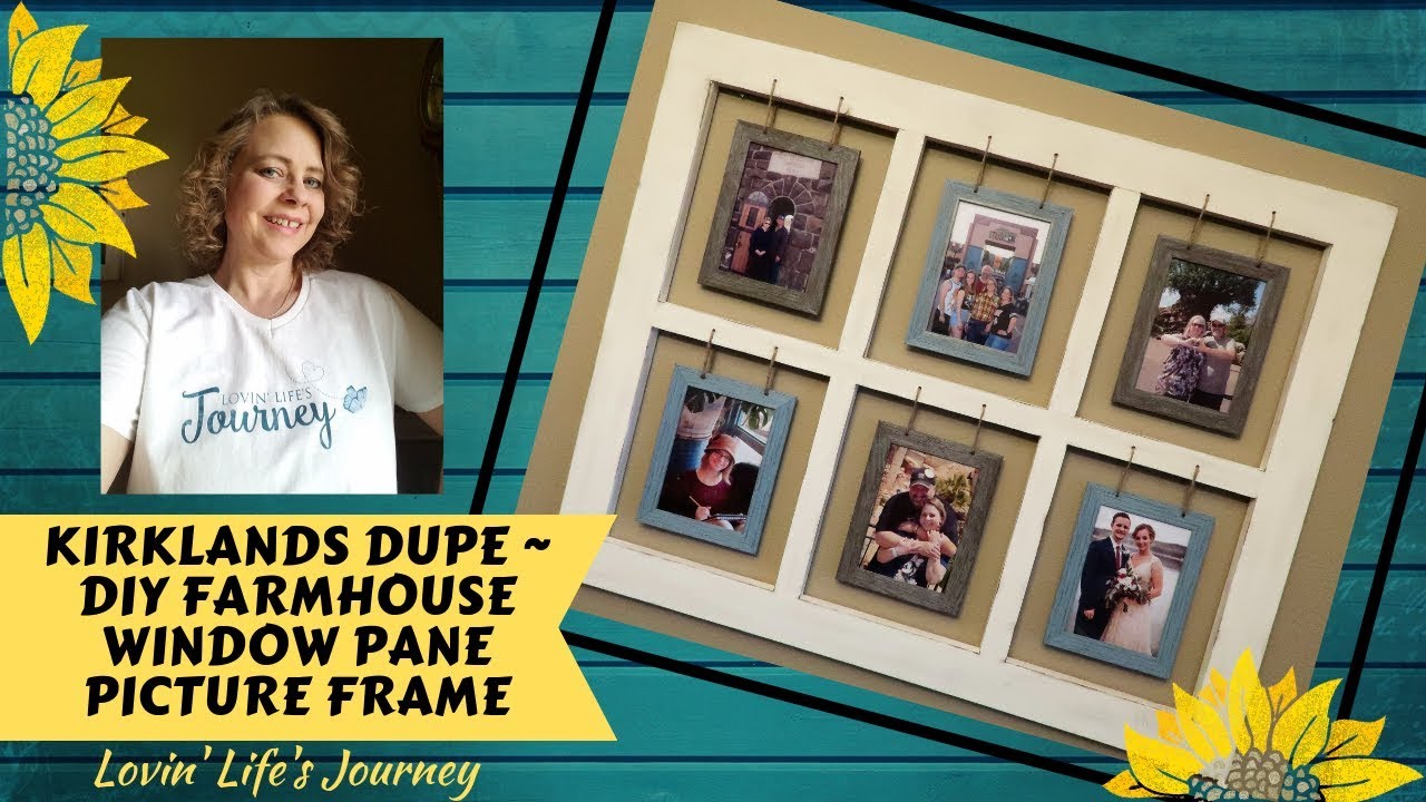 DIY Farmhouse Window Pane Picture Frame - Kirkland's Dupe | BUDGET FRIENDLY Power Tool Alternatives