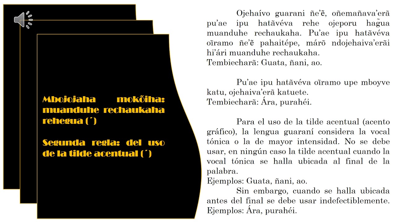 Regla ortográfica  Guarani