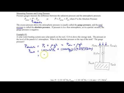 Chapter 11, Absolute vs. Gauge Pressure & Example #5