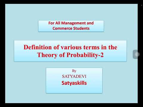 Probability-2 definition of various technical terms with examples.