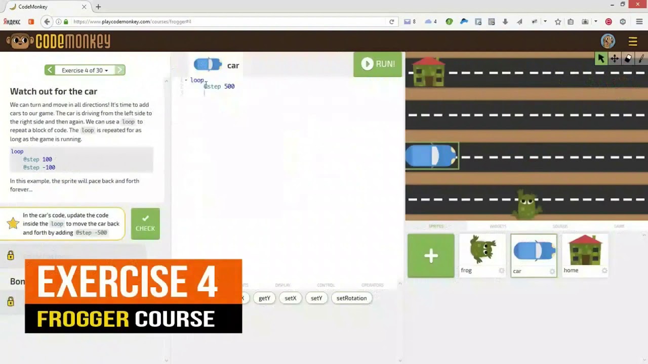 Frogged course code monkey walkthrough
