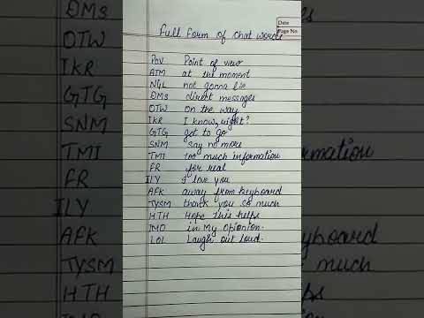 Full forms of chat words