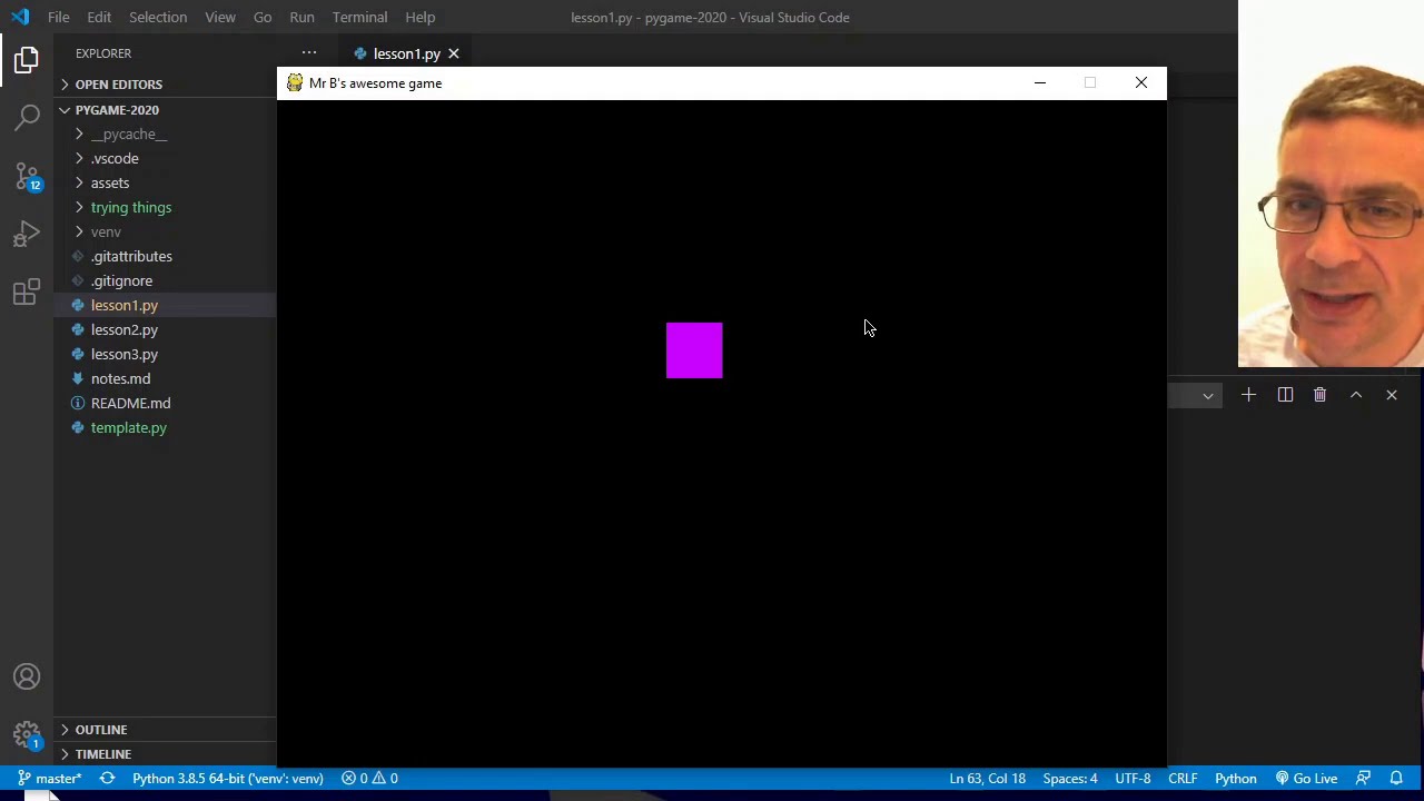 Pygame 1 Basic rectangles and player movement