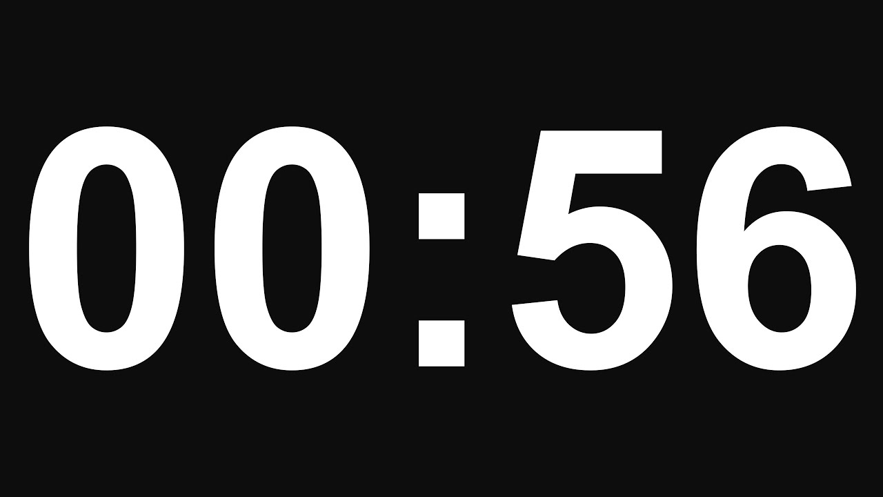 56 Second Timer - No Alarm - 8K