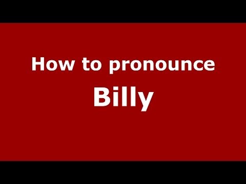 How to pronounce Billy (French/France) - PronounceNames.com