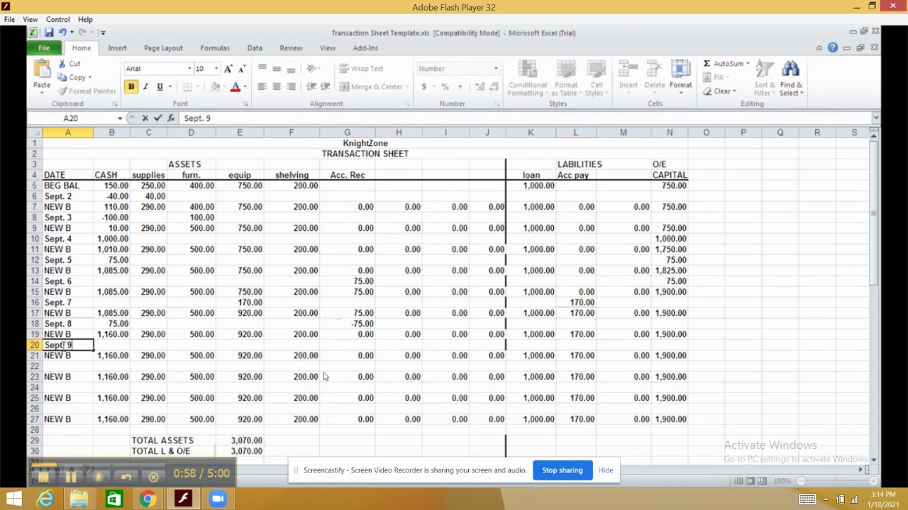 Transaction Analysis Sheet 2