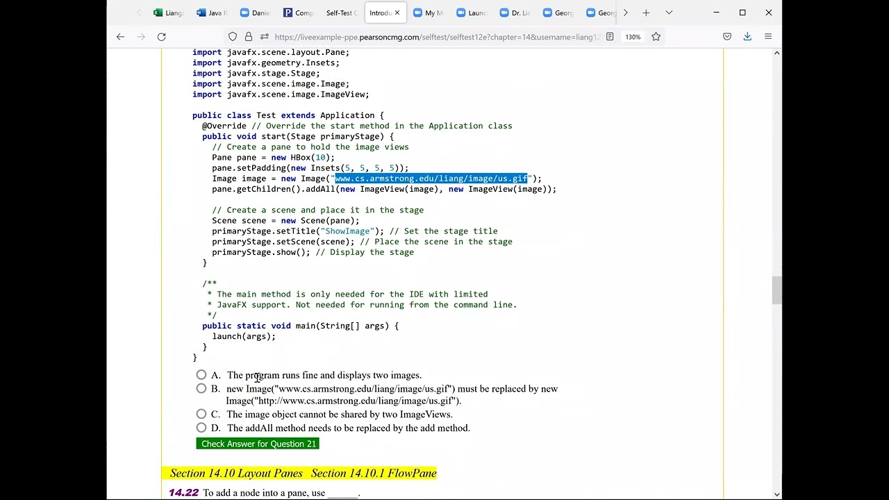 Daniel Liang Java Chapter 14 Multiple Choice Questions Part 2
