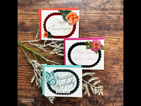 Betterpress Press Plates With Ink & Hot Foiling + Oval Die cuts 3 Cards sw