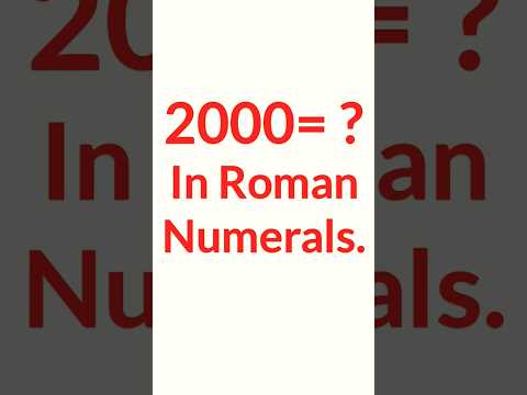 What is the Roman Numerals of 2000 ? #romannumerals #romannumber #math @SHSIRCLASSES.