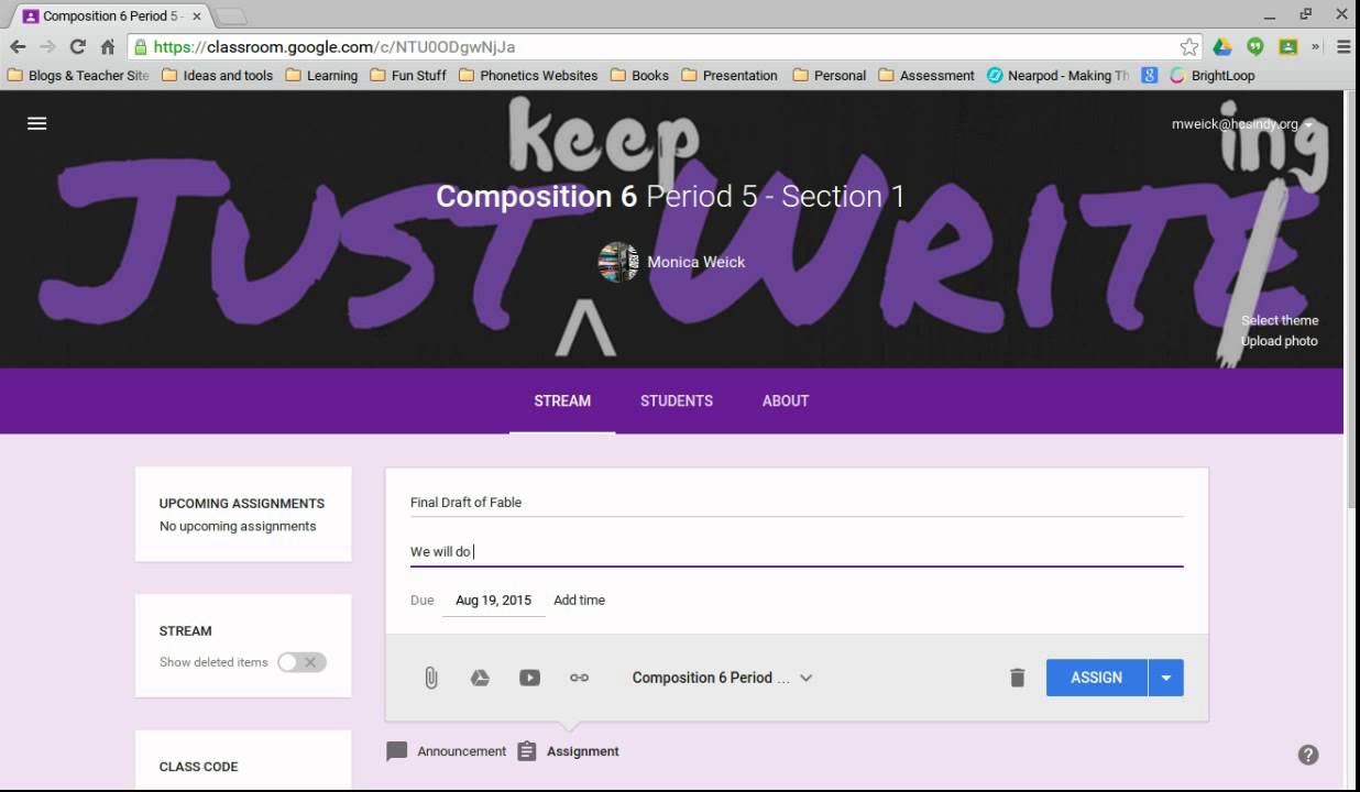 One Assignment and Multiple Classes in Google Classroom