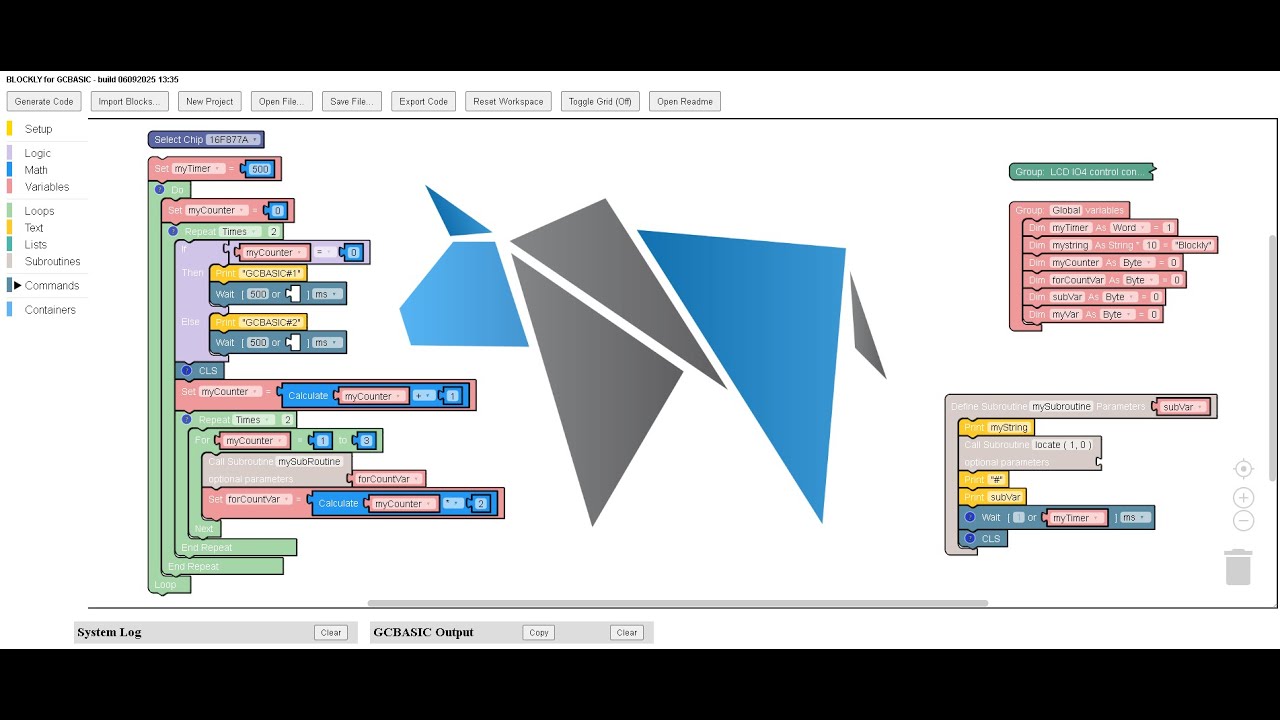 Blockly for GCBASIC— Alpha Release - Smarter Coding, Better Workflow!