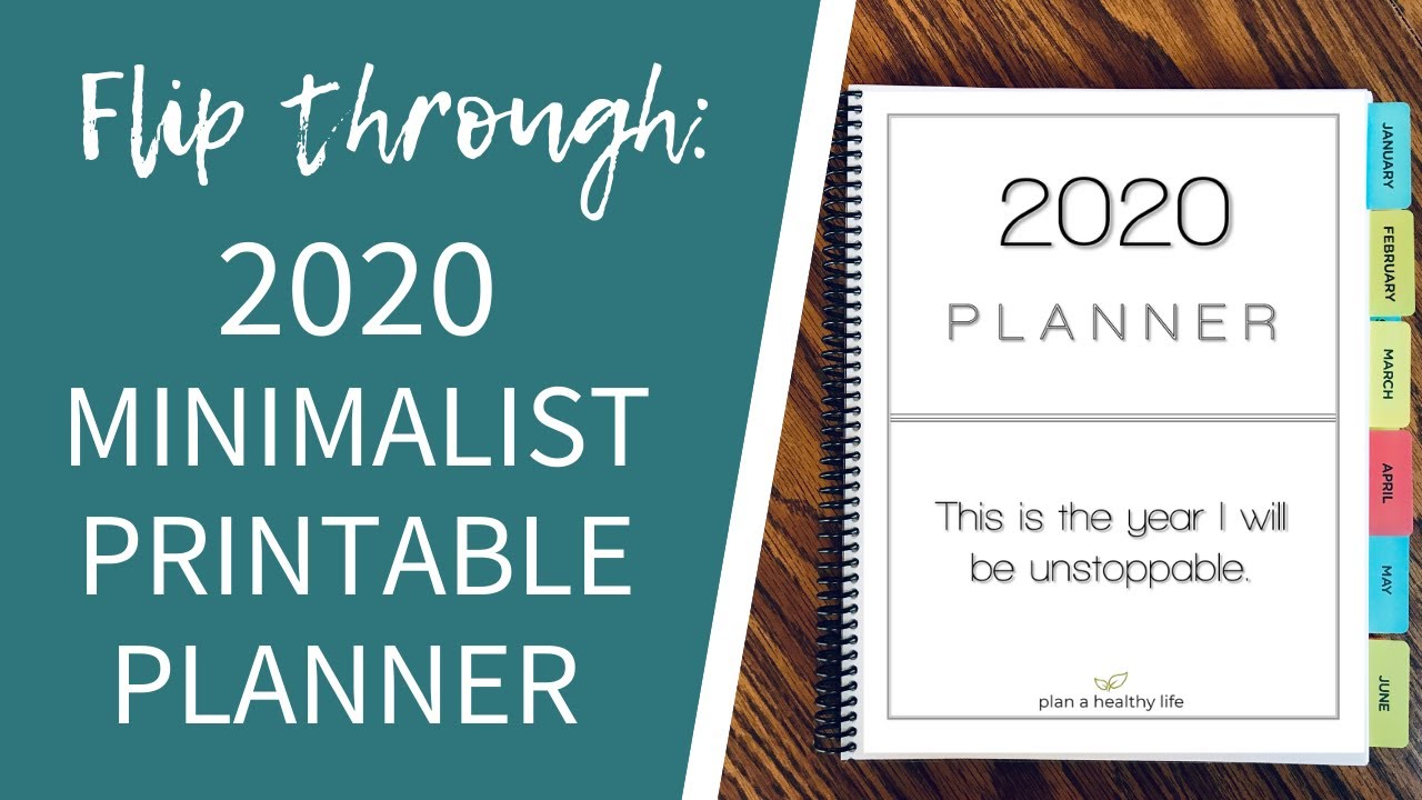 2020 PRINTABLE Minimalist Planner Flip Through