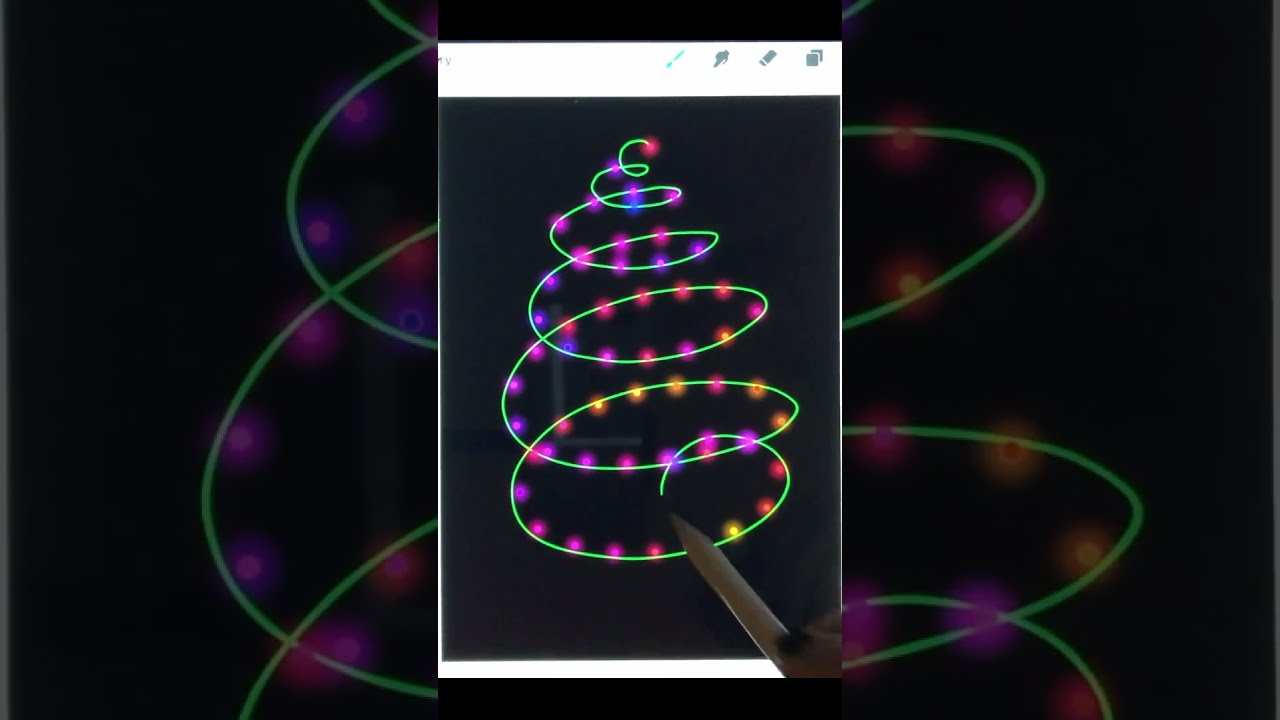 Christmas Lights Magic with Procreate Brushes Demo #shorts