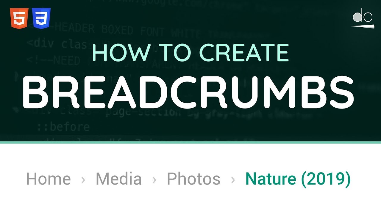 How to Create Breadcrumbs for Websites using HTML & CSS - Web Design Tutorial