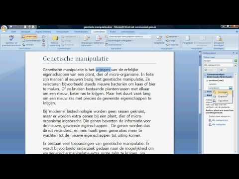Word: Synoniemen invoegen