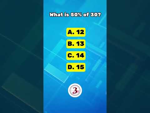 What is 50% of 30? #quiz #education #mathquiz #learning #trivia #shorts