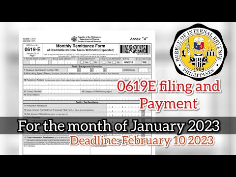 0619E filing Video Tutorial for the month of January 2023 + payment thru gcash #bir #0619E