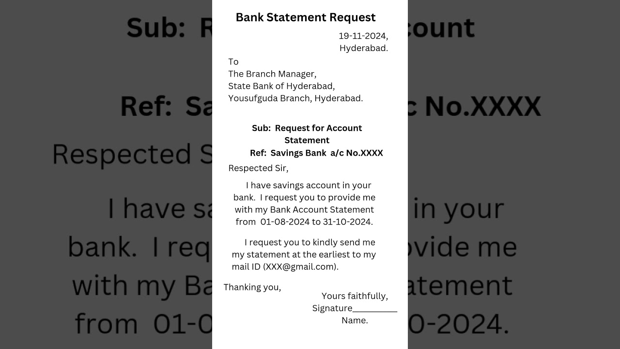 Account Statement #english #letter #bank
