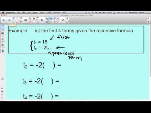 Recursive Formula for Geometric Sequence